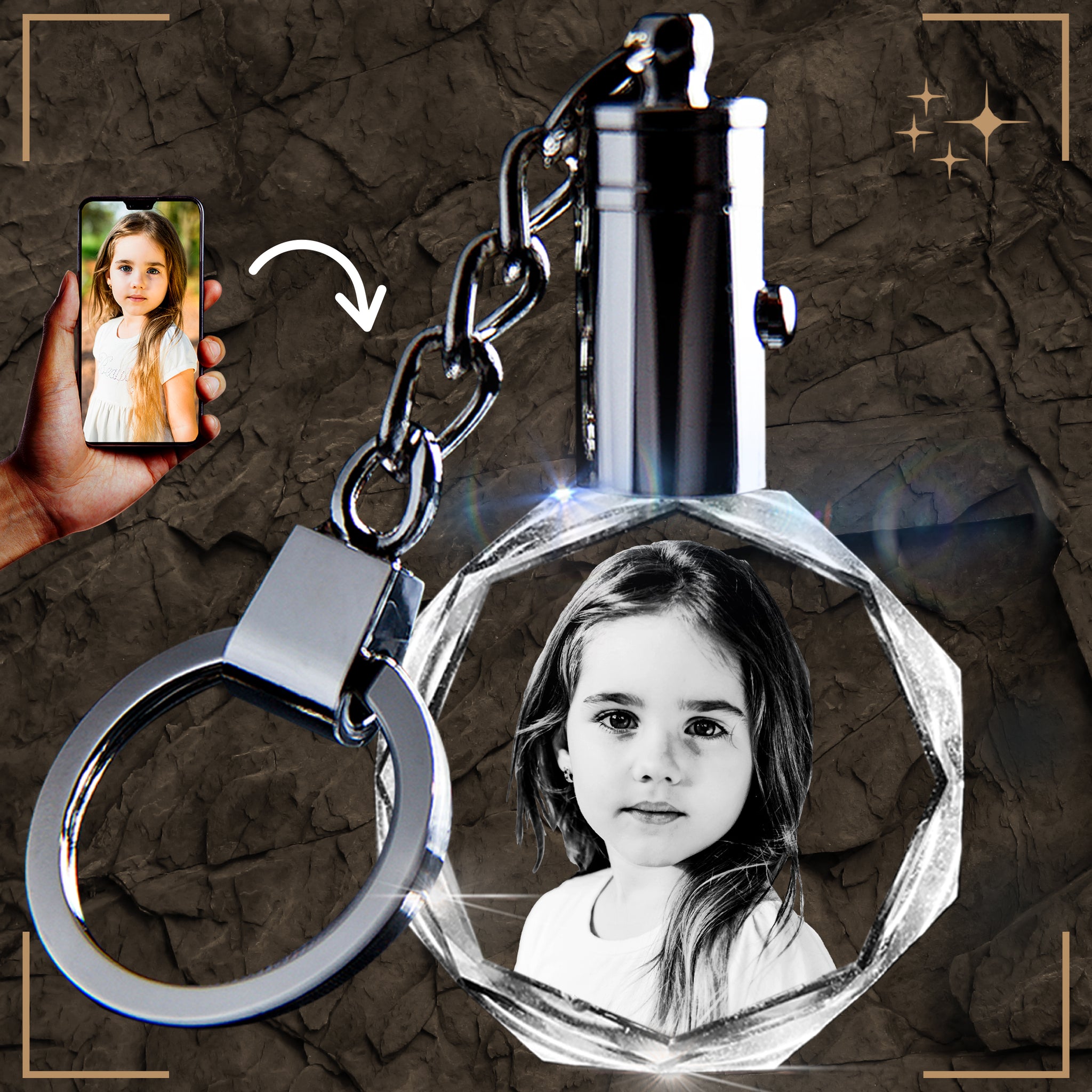 Round Crystal Keychain 2D – CAPTUR3D